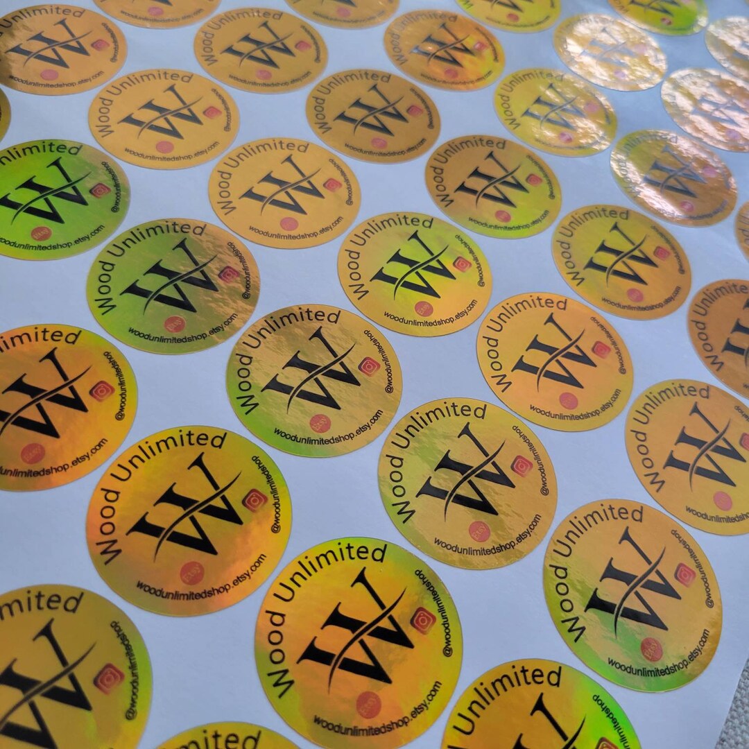 Product Labels, Gold Holographic Labels Personalized With Your Logo ...