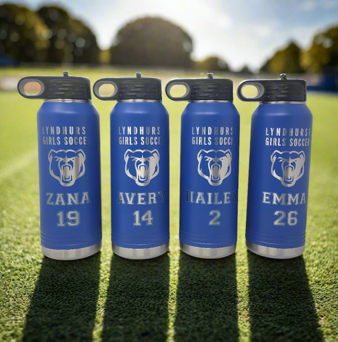 Soccer Team Water Bottles - Your Team Logo - Custom Engraved 32oz ...