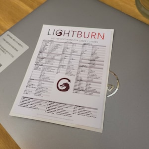 Lightburn Shortcut Adhesive Label Multiple Sizes Available - Etsy