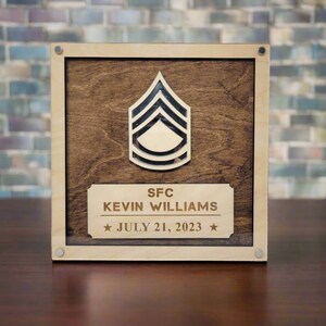 US Army Promotion Gift Plaque, Military Promotion Gift for Officer or ...