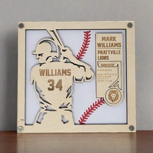 Personalized Baseball Sign, 3D Baseball Sign, Baseball Senior Gift ...