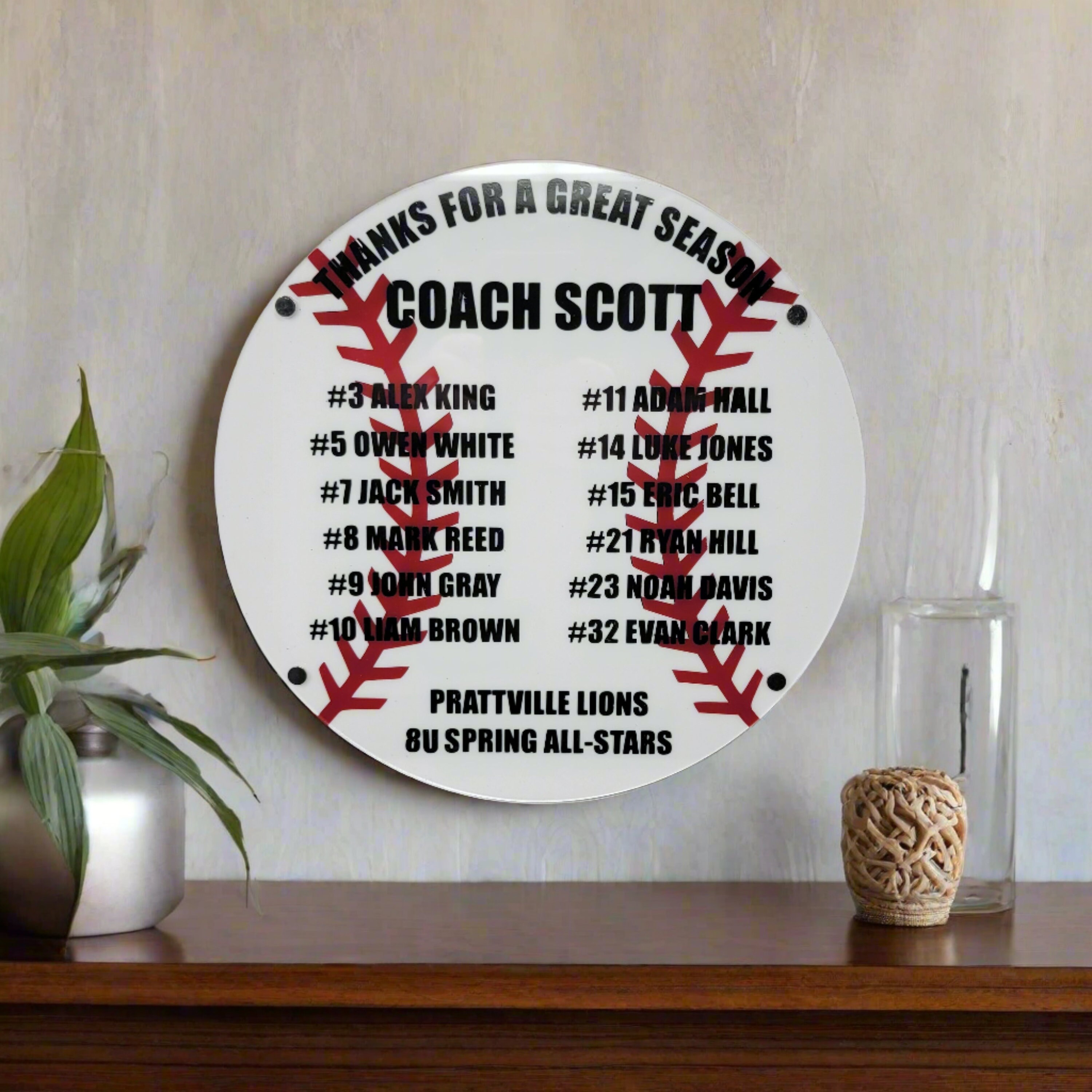 Baseball Coach Plaque - Personalized Baseball Coach Appreciation Gift ...