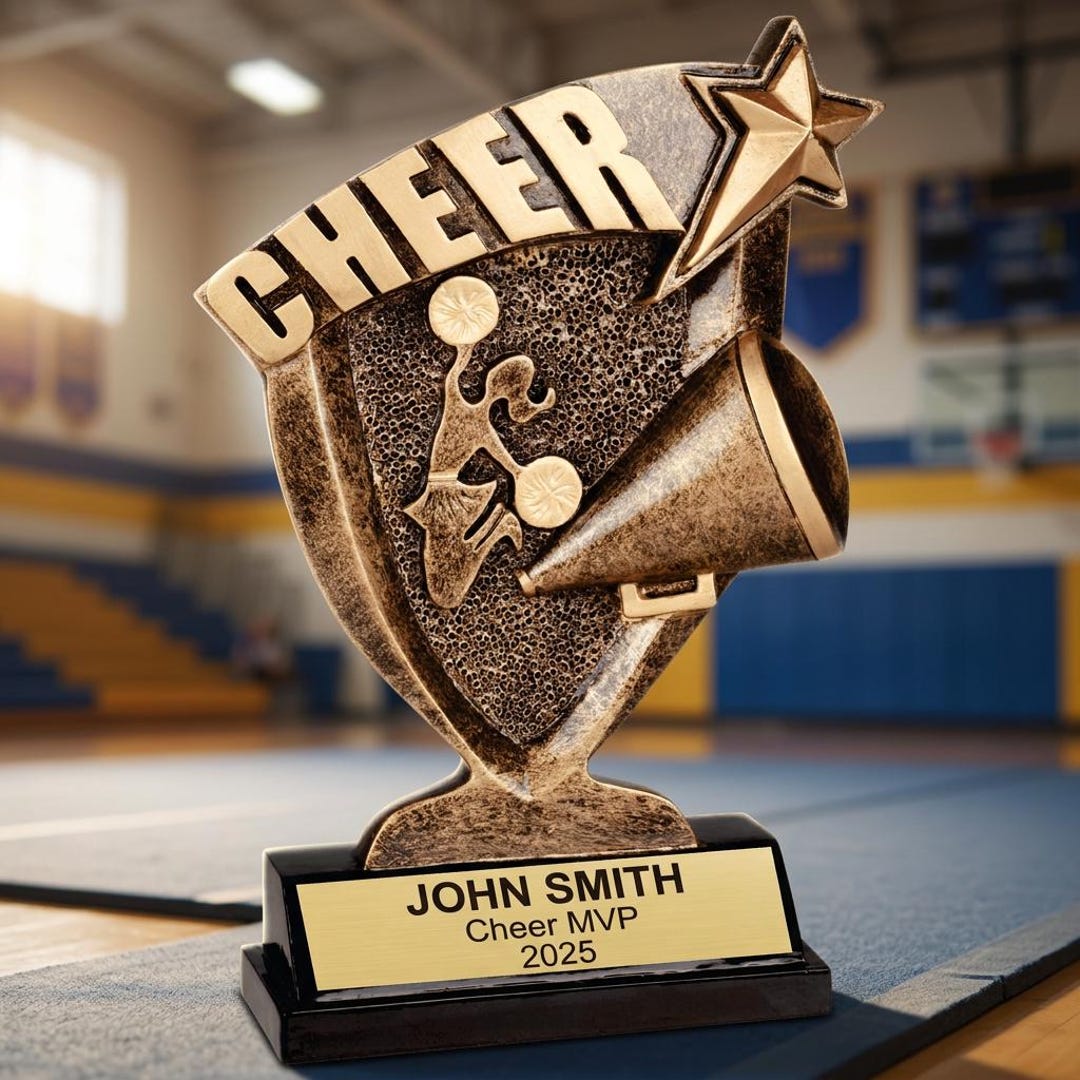 Personalized Cheer Trophy | Custom Engraved Cheerleading Award | Youth ...