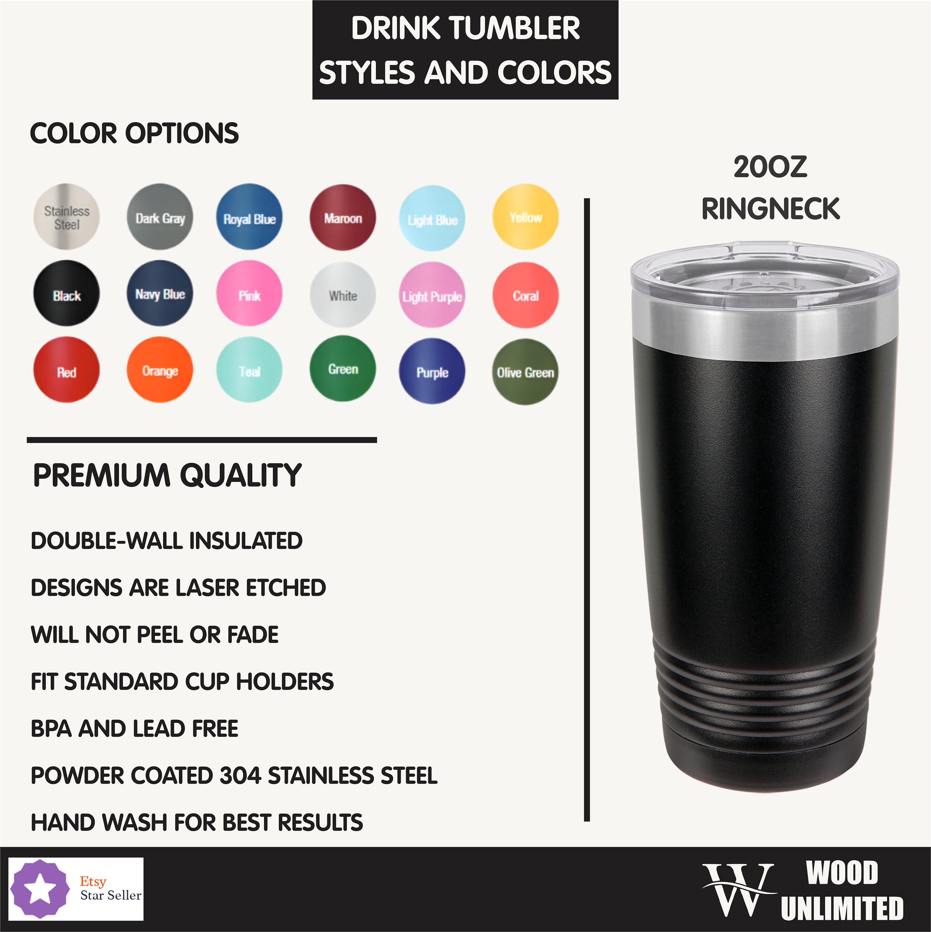 Personalized Drink Tumblers, Split-letter Design Insulated Tumblers ...