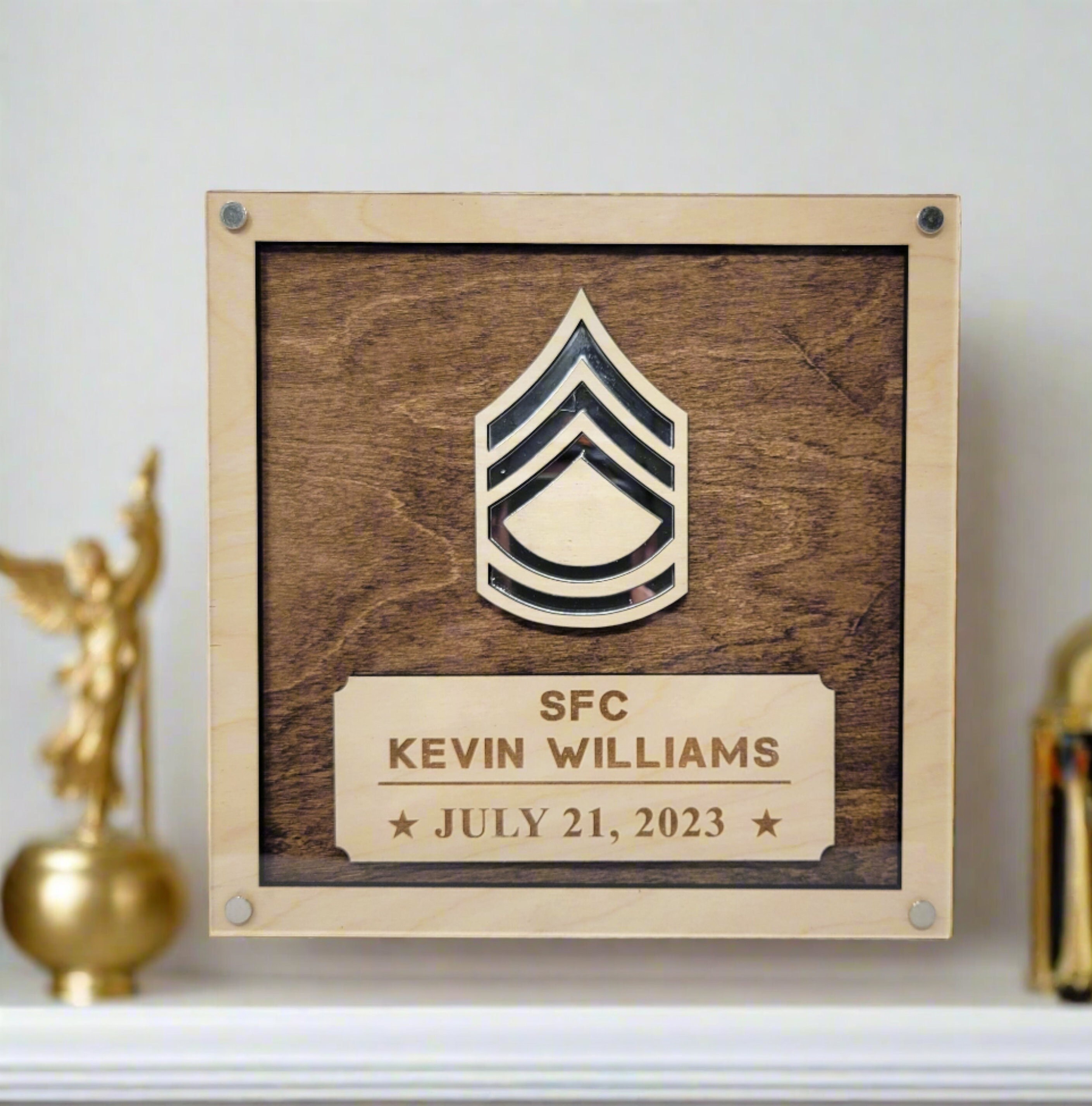 US Army Retirement Gift Plaque, Military Retirement Gift for Officer or ...