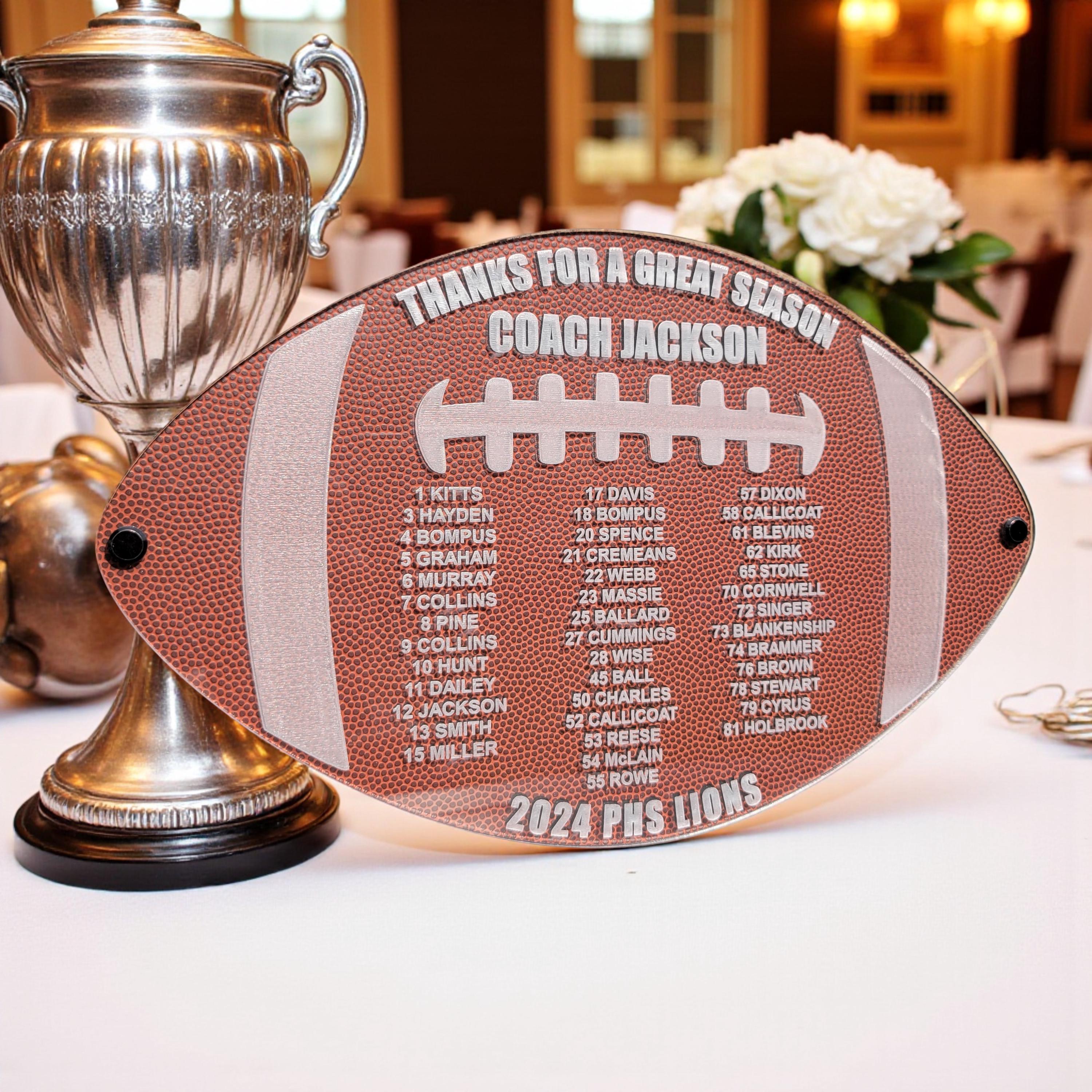 Football Coach Plaque - Personalized Football Coach Appreciation Gift ...