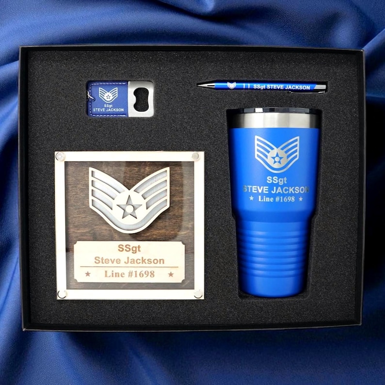 Air Force Promotion / PCS Gift Set – Personalized USAF Plaque + 30oz ...