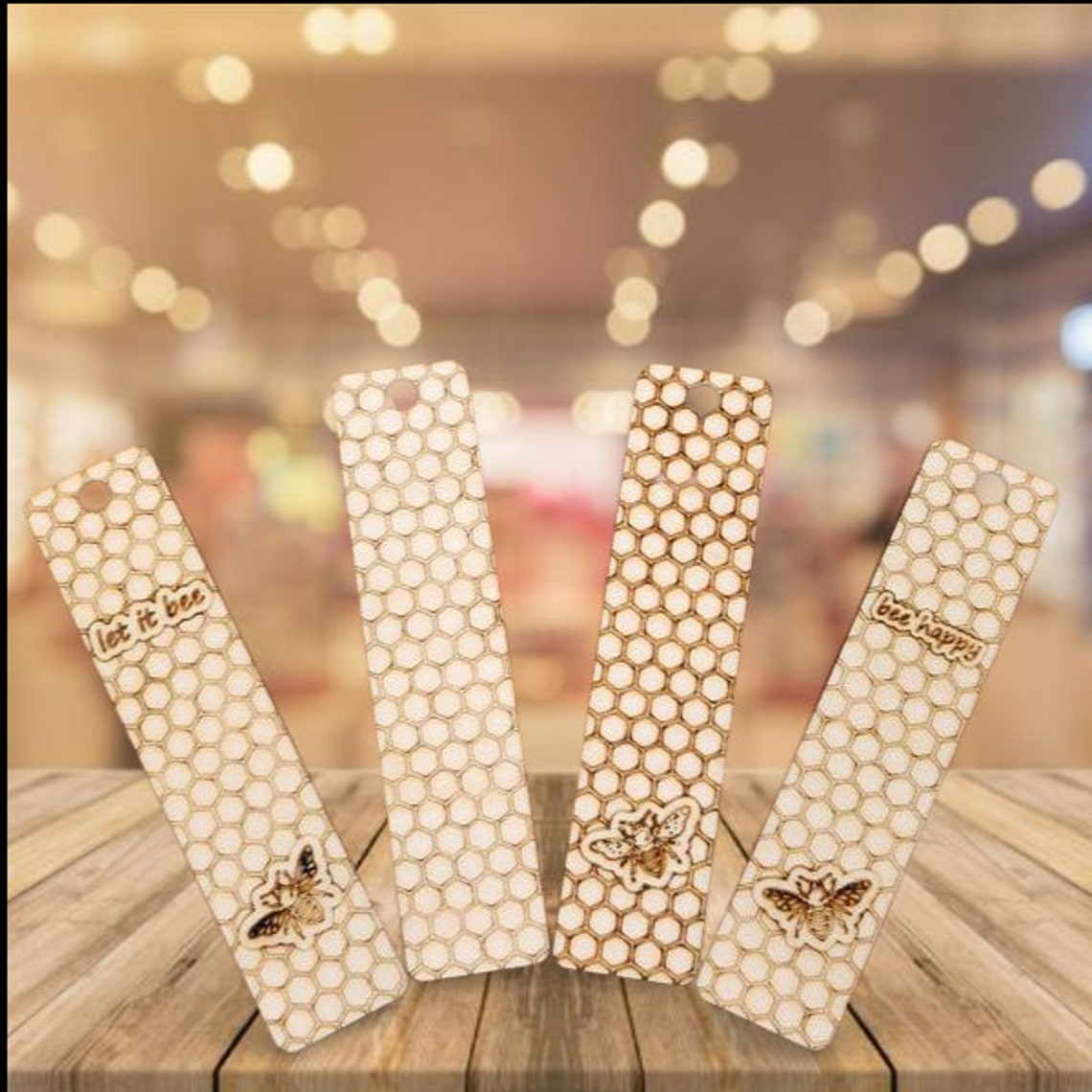 Laser Ready - Honeycomb and Bee Bookmarks - Digital File Bundle for ...