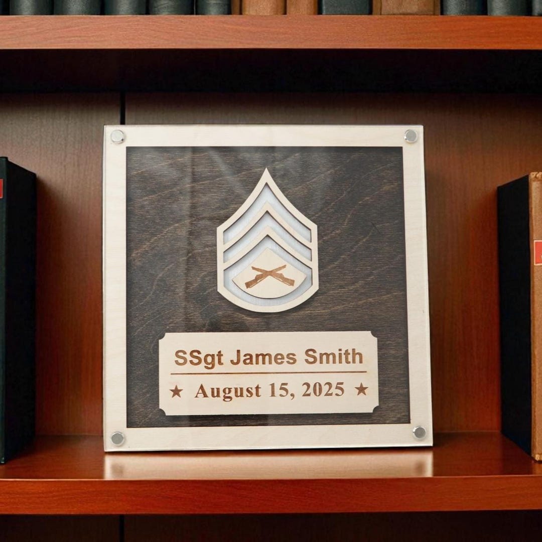 Marines Promotion Gift Plaque, Military Promotion Gift for Officer or ...