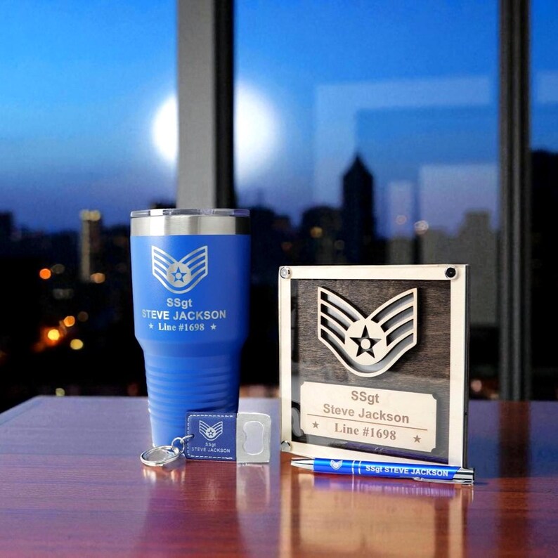 Air Force Promotion / PCS Gift Set – Personalized USAF Plaque + 30oz ...