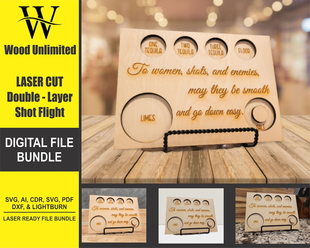 Laser Cut Shot Flight Board- Digital File Bundle for Laser Cutters ...