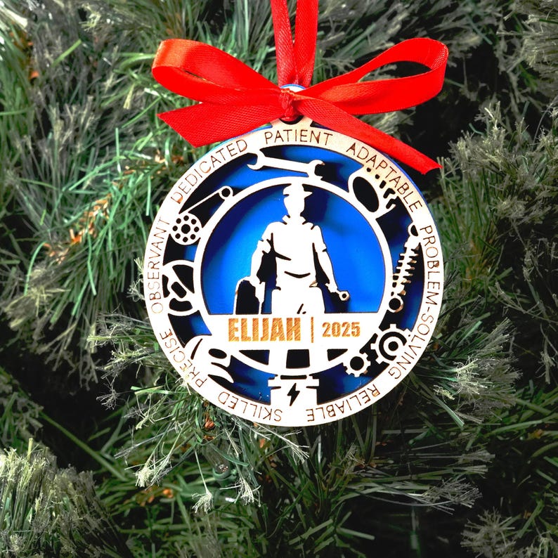 Personalized Mechanic Christmas Ornament – Gift for Male Mechanic or ...