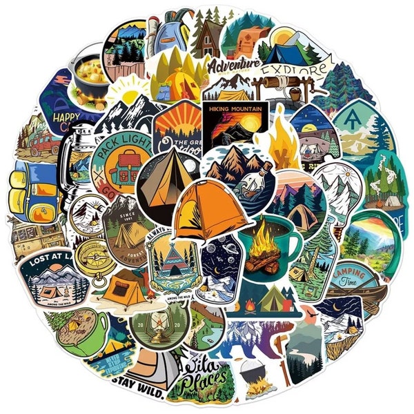 Camping Stickers - Etsy