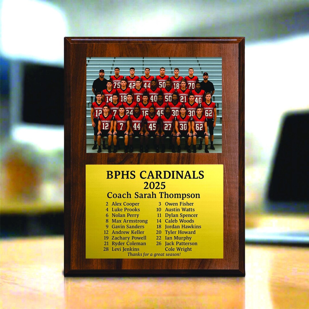 Personalized Photo Plaque for Football Coach, Personalized Football ...