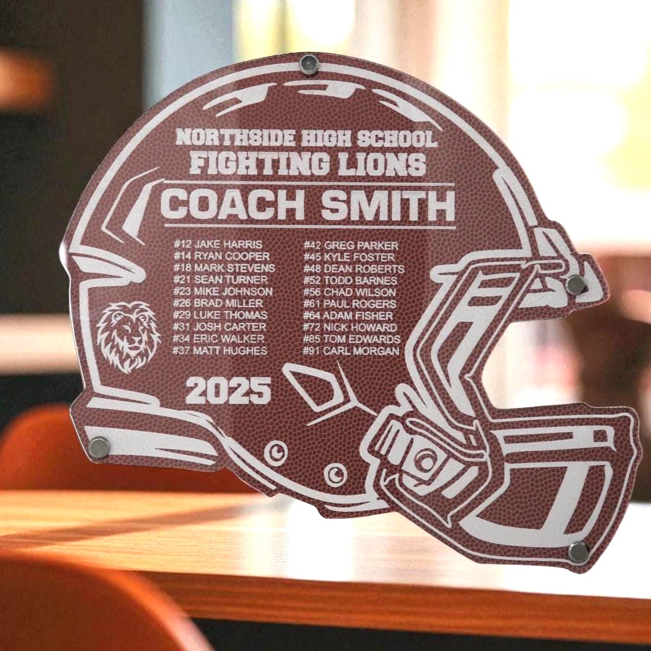 Personalized Football Coach Gift Plaque, Custom Engraved Football Coach ...