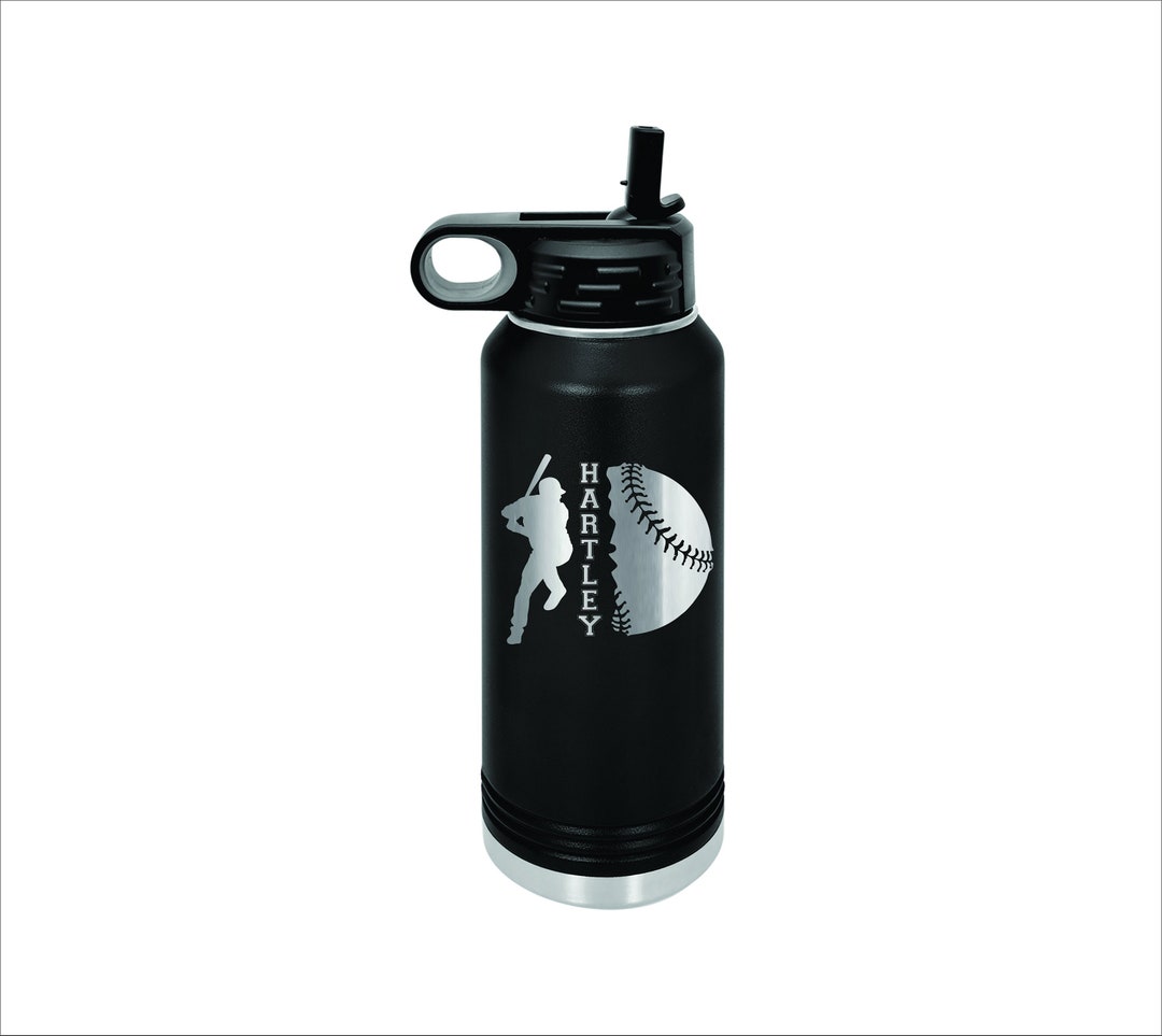 Personalized Baseball Water Bottles Custom Engraved 32oz Stainless ...