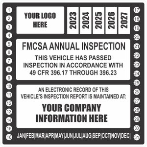FHWA or FMCSA Inspection Labels for Annual Truck Inspections - Etsy