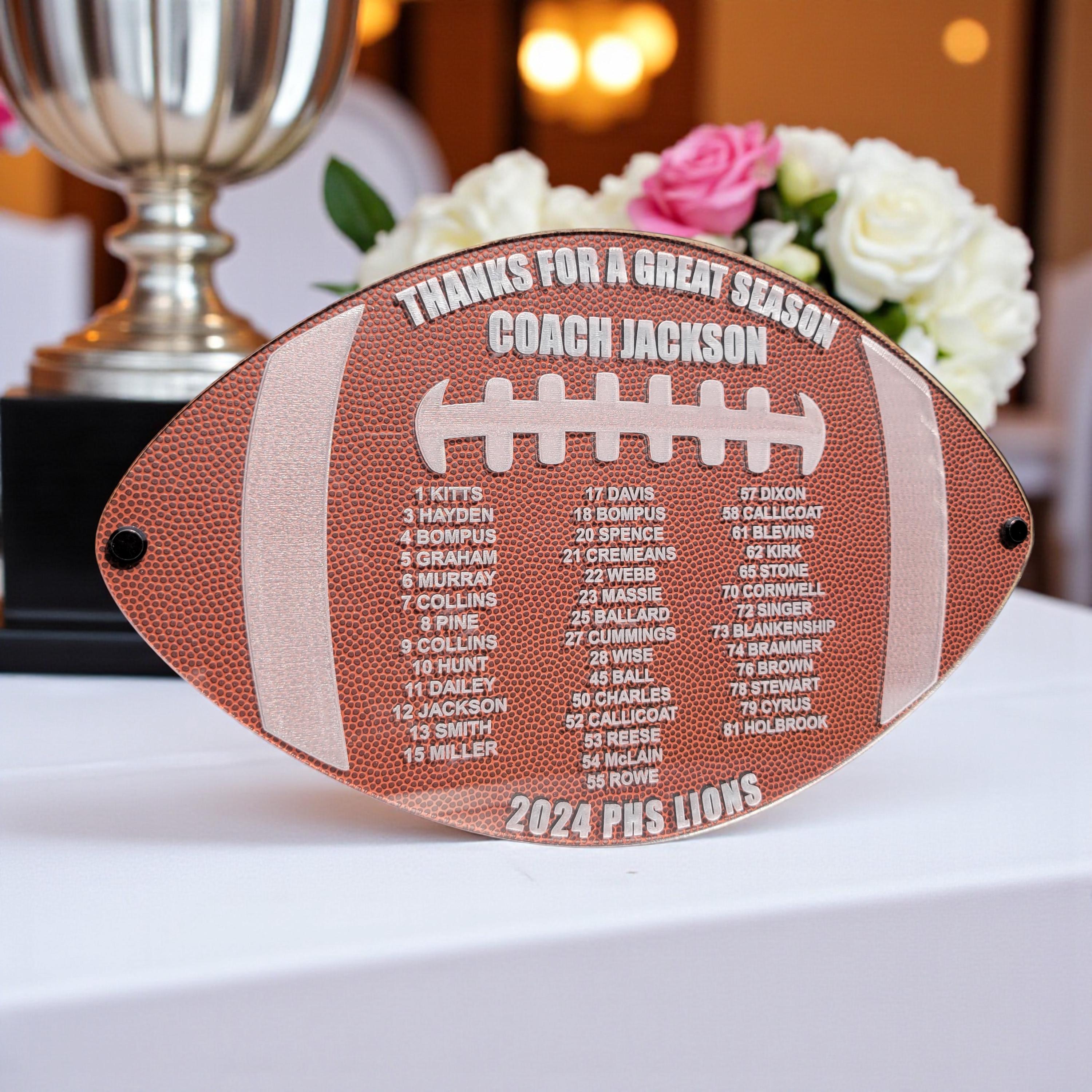 Football Coach Plaque - Personalized Football Coach Appreciation Gift ...