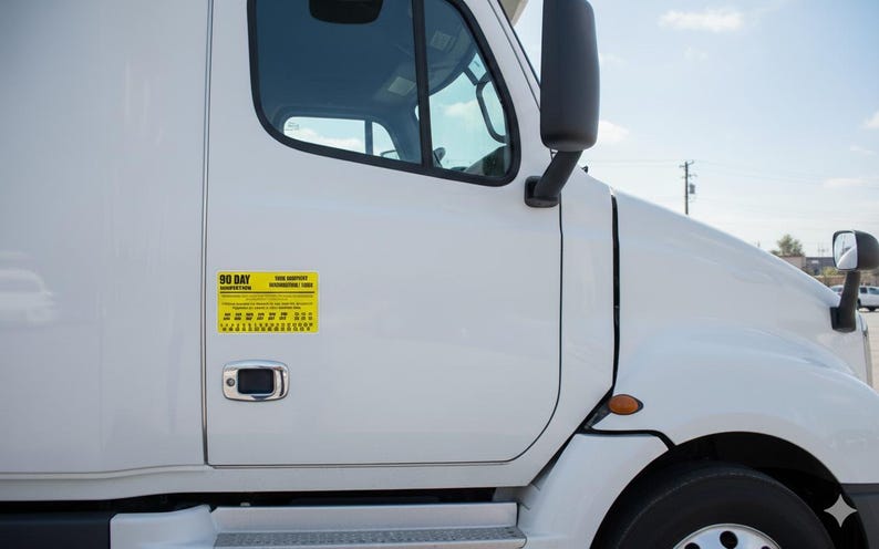 90 Day Inspection Labels for BIT / DOT Inspection, Truck Inspection ...