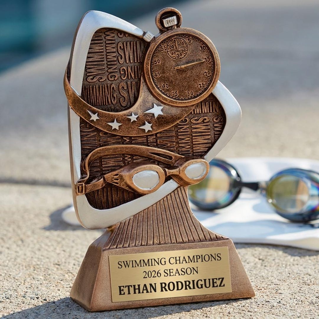 Personalized Swimming Trophy - Custom Triad Award for Swimming Players ...