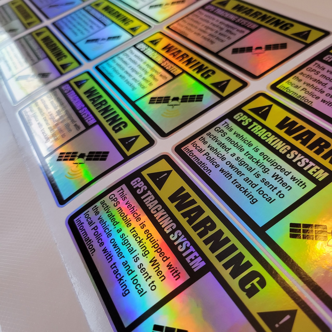 GPS Vehicle Car Alarm Security Caution Warning Decal Sticker ...