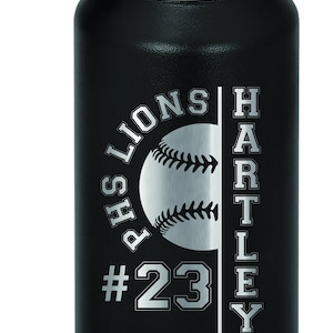 Personalized Baseball Water Bottles - Custom Engraved 32oz Stainless ...