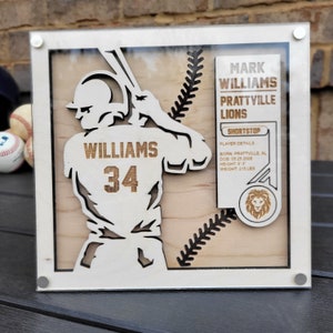 Personalized Baseball Gift Plaque , 3D Baseball Sign, Baseball Senior ...