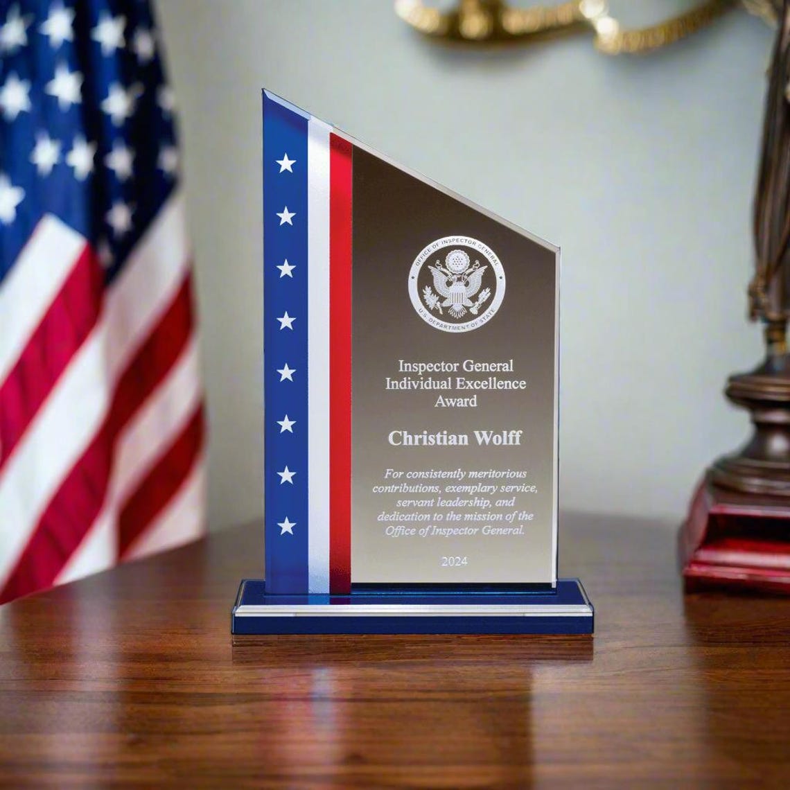Personalized Award Plaque for Military, Law Enforcement and Government ...