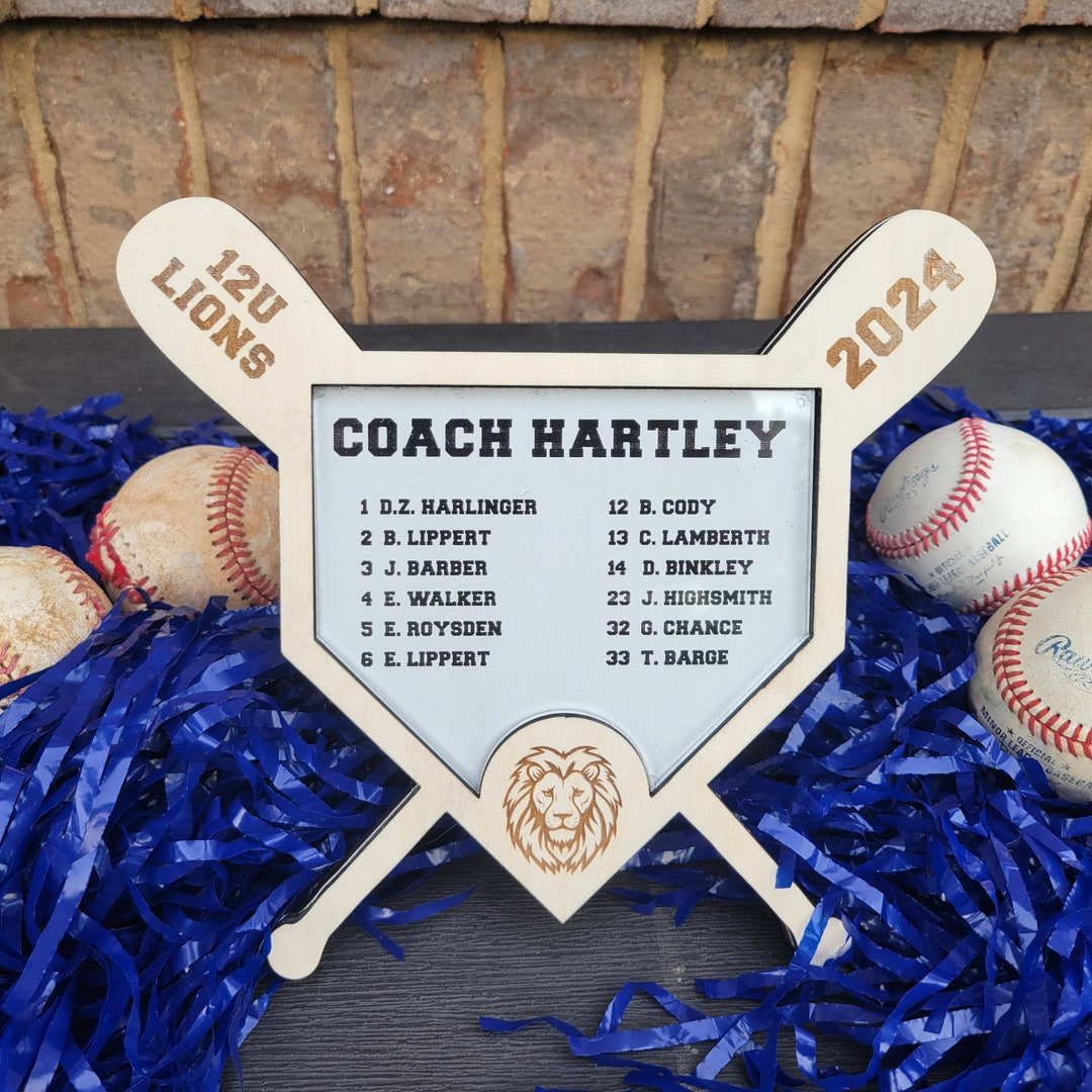 Baseball Coach Plaque Personalized Baseball Coach Appreciation Gift ...