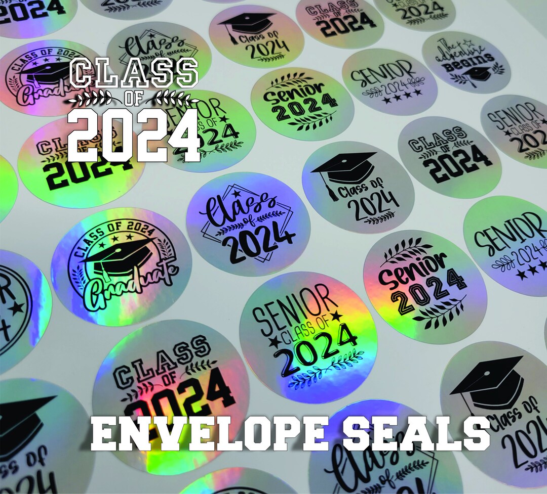 Graduation Envelope Seal Labels 2024 Graduation Holographic Graduation ...