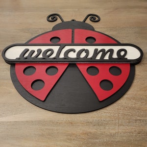 Laser Ready Ladybug Welcome Sign - Laser Cut Files - Glowforge Files ...