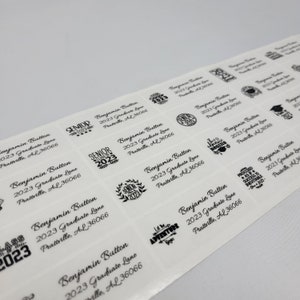 Graduation Return Address Labels - 2025 Graduation Stickers - Clear ...