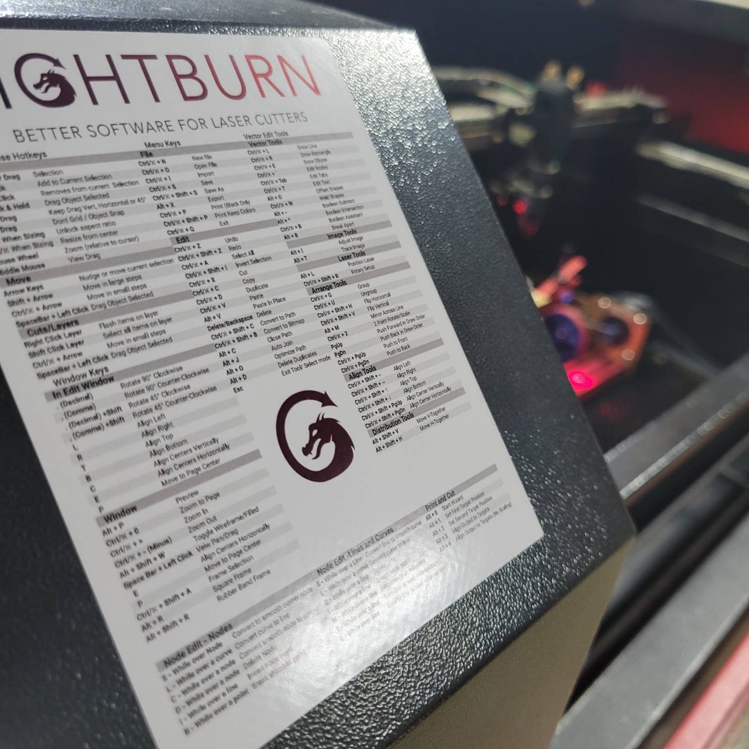 Lightburn Shortcut Adhesive Label - Multiple Sizes Available ...