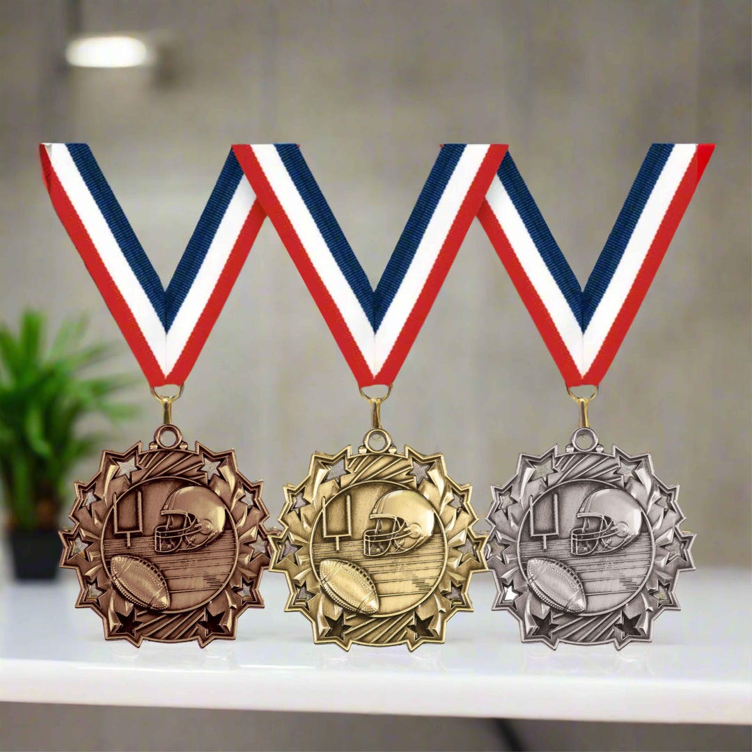 Personalized Football Team Medals, Football Player Medallions With Neck ...