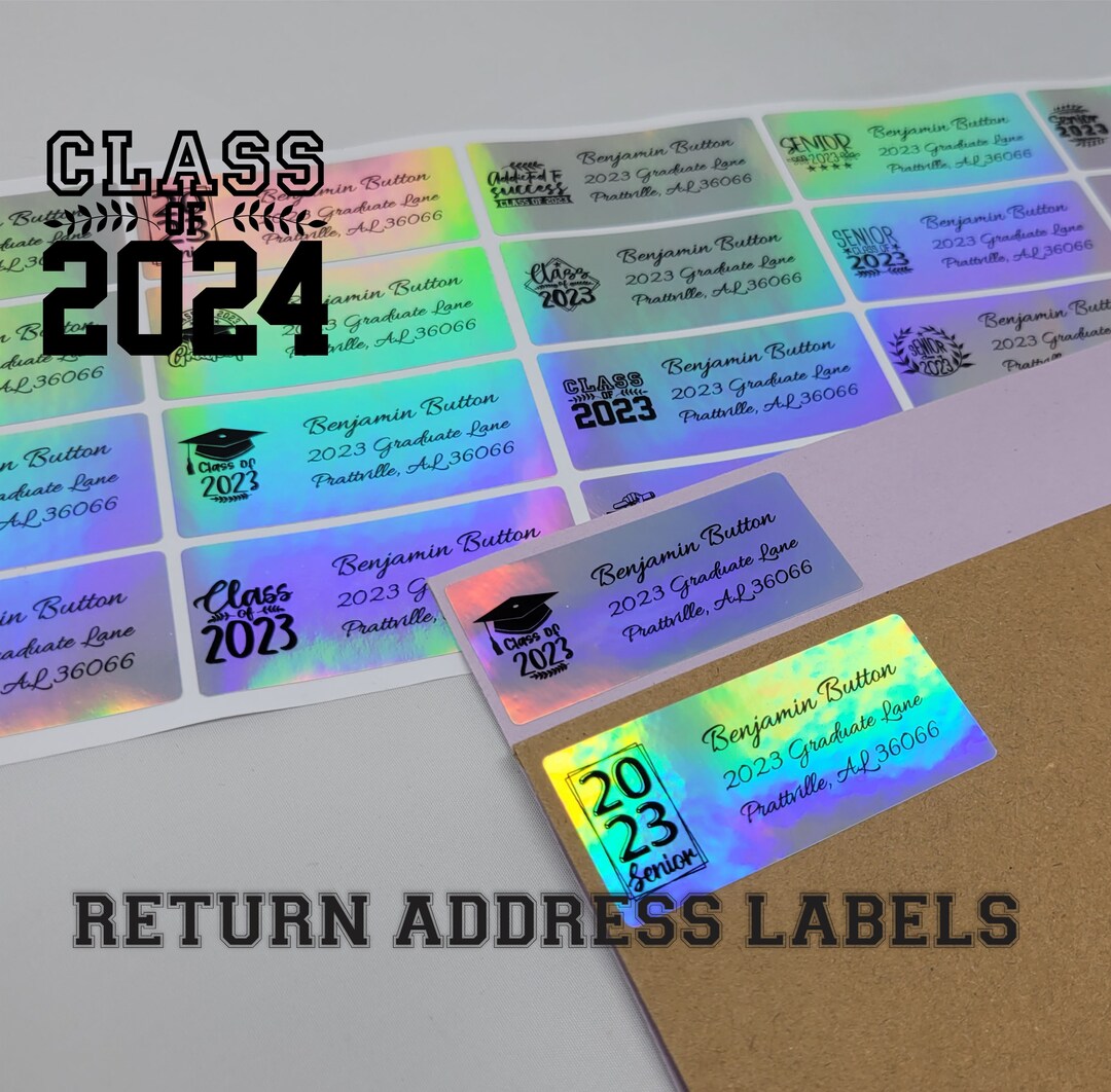 Graduation Return Address Labels - 2024 Graduation - Personalized ...