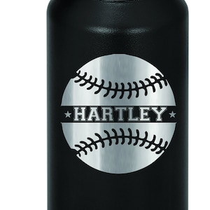 Personalized Baseball Water Bottles - Custom Engraved 32oz Stainless ...