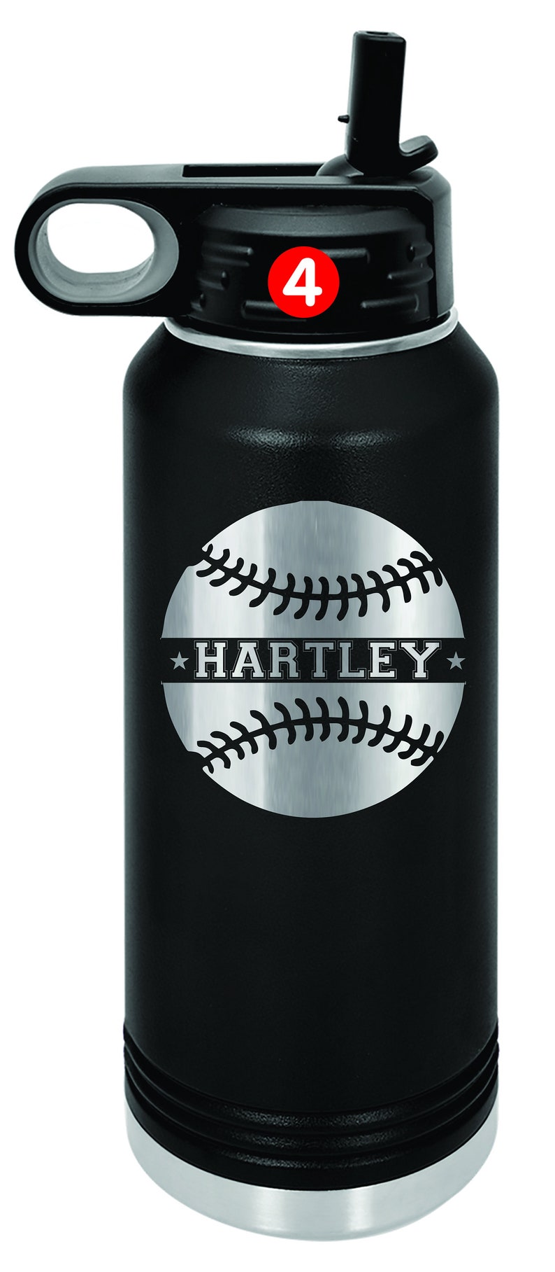 Personalized Baseball Water Bottles - Custom Engraved 32oz Stainless ...