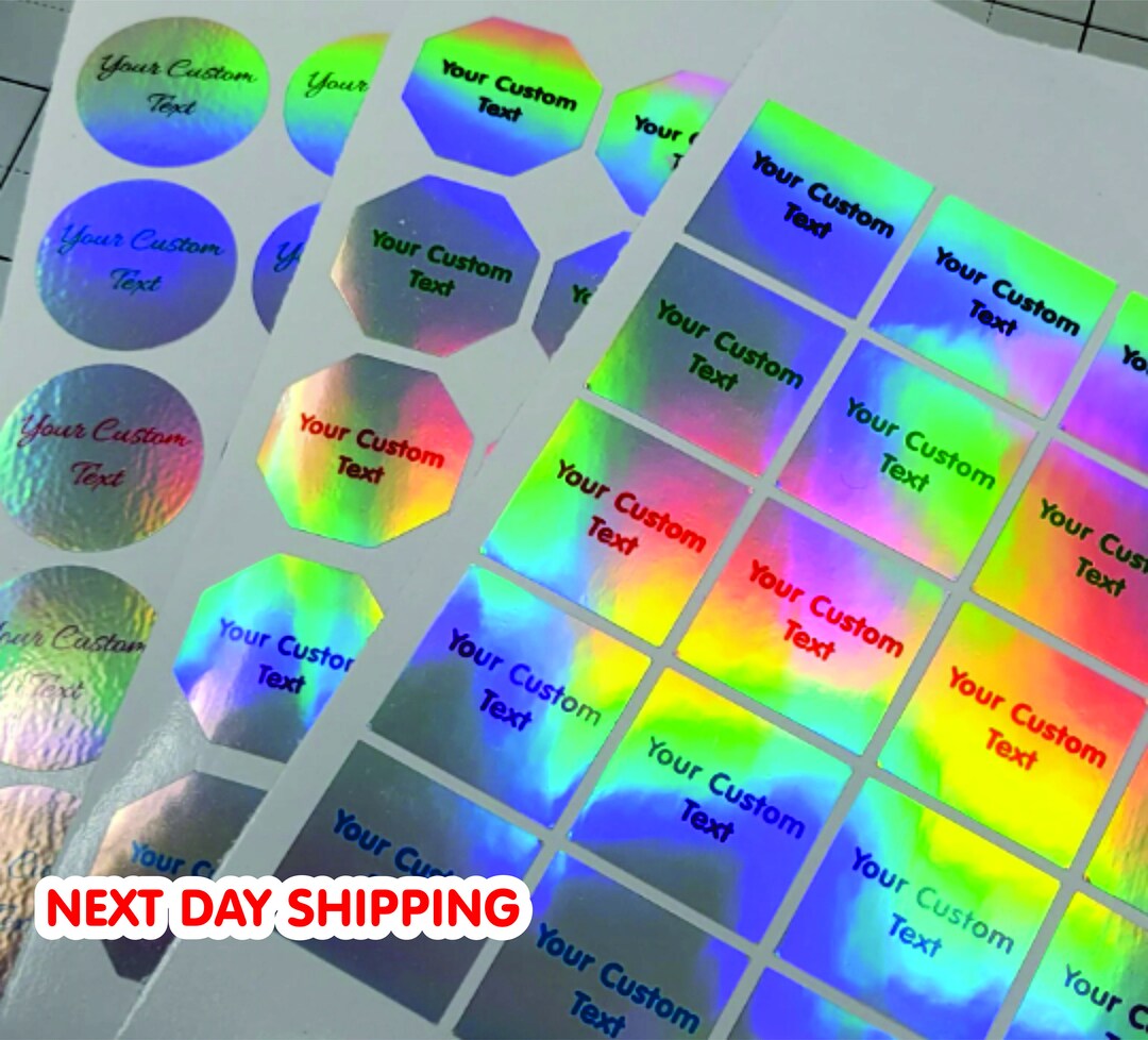 Custom Shape Stickers, Holographic Sheet Stickers With Your Text, Full ...