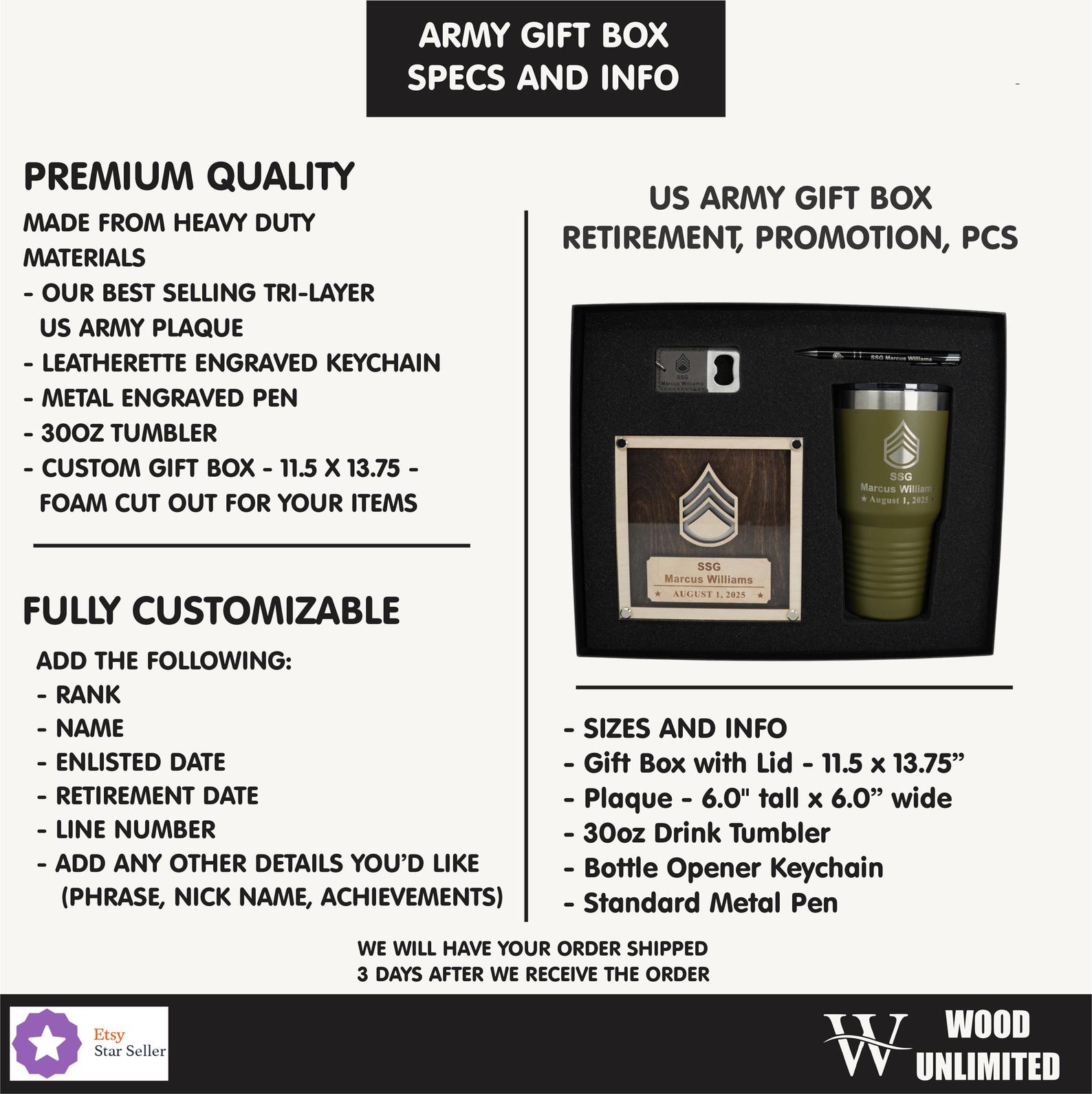 US Army Promotion Gift Box, Military Promotion Gift Set for Officer or ...