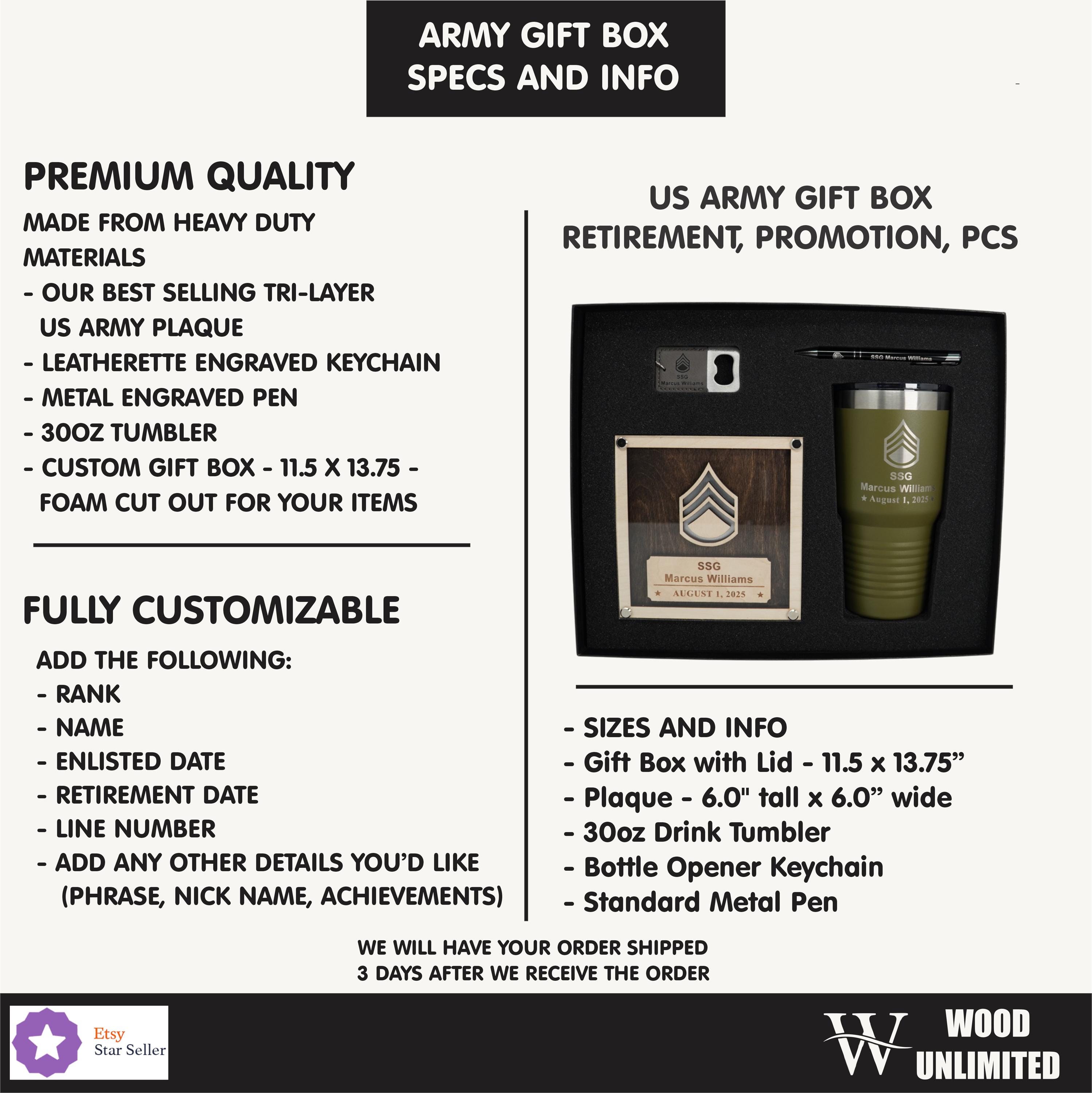 US Army Promotion Gift Box, Military Promotion Gift Set for Officer or ...