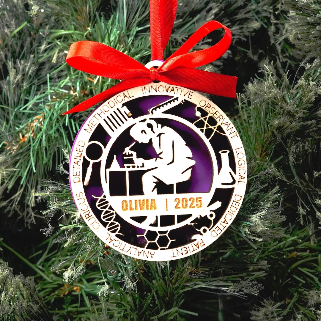 Personalized Scientist Christmas Ornament – Gift for Female Scientist ...