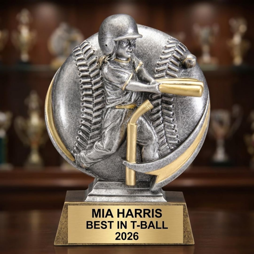 Personalized | Girls T-ball Award | Custom Engraved | T-ball Trophy ...