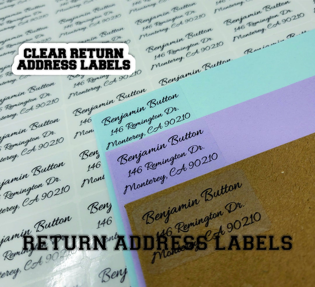 Clear Return Address Labels, Personalized Address Labels, Waterproof ...