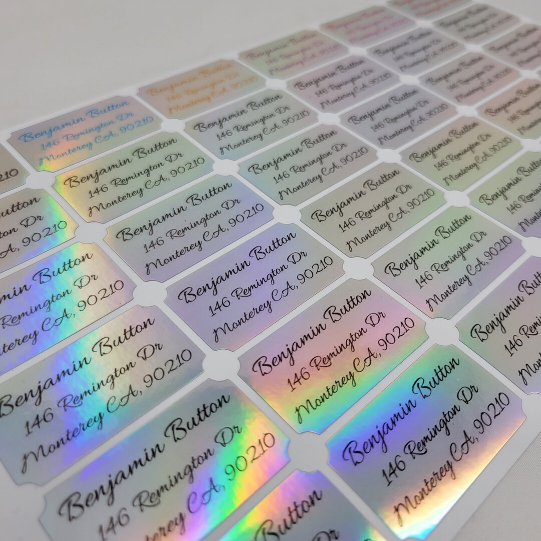 Holographic Return Address Labels - Personalized, Waterproof, and ...