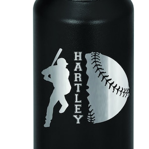 Personalized Baseball Water Bottles - Custom Engraved 32oz Stainless ...