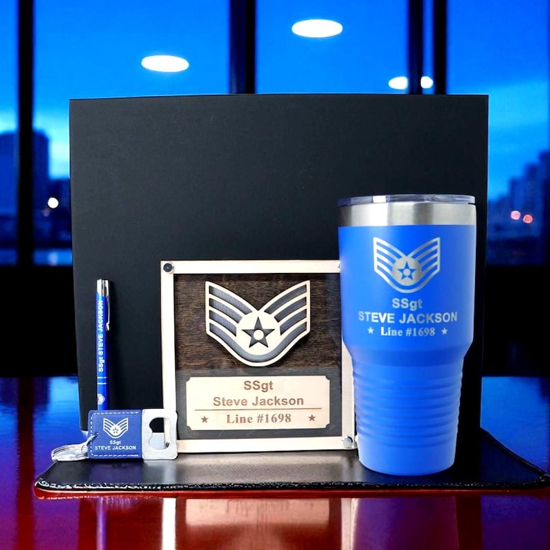 Air Force Promotion / PCS Gift Set – Personalized USAF Plaque + 30oz ...