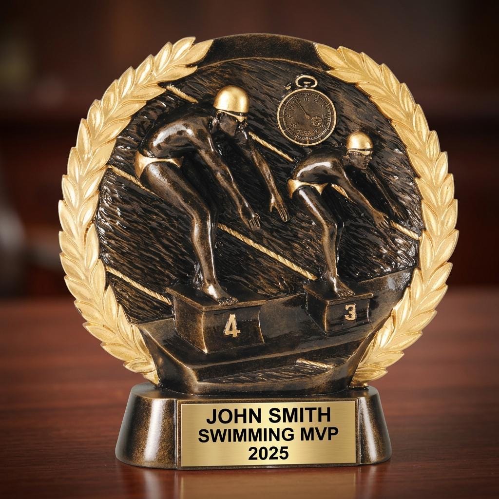 Swimming Award Trophy | Personalized | Custom Engraved | Swim Meet ...