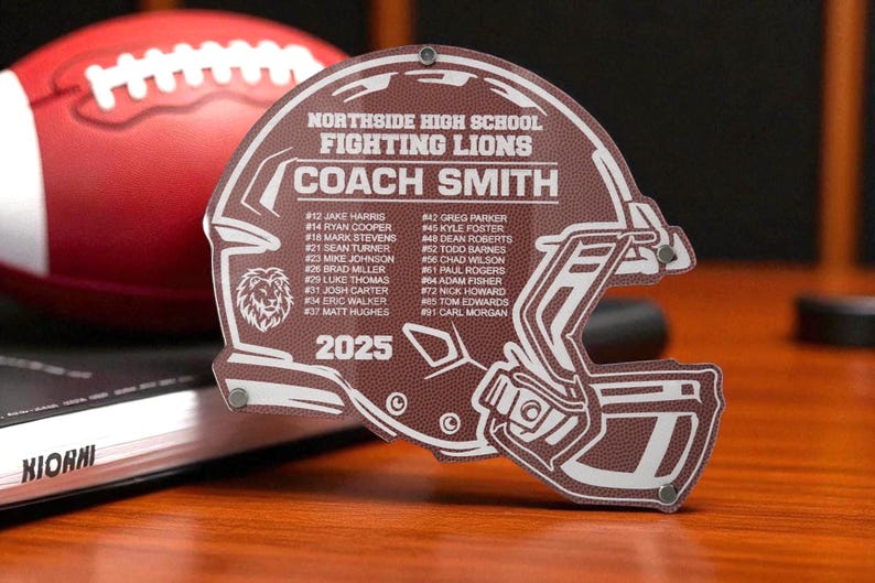 Personalized Football Coach Gift Plaque - Custom 3D Football Award, End ...