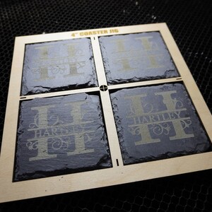 Laser Ready Coaster Jig- Slate Coaster Jig File - Lightburn - Omtech ...