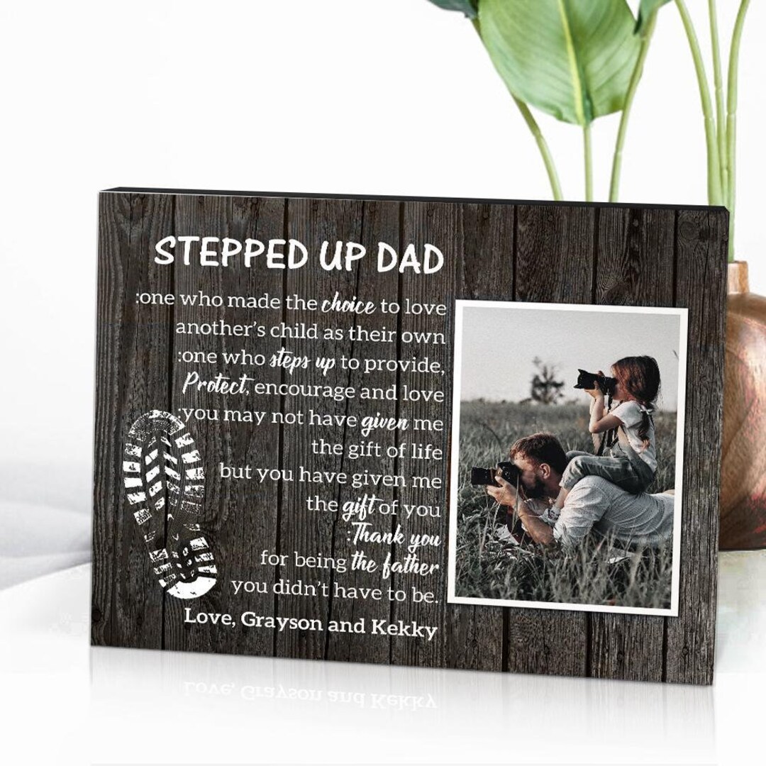 Custom Desktop Picture Frame Personalized Stepped up Dad for Father's ...